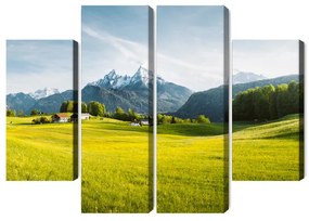 Vícedílný obraz Horská Krajina V Alpách Nedostatek Nedostatek Plátno Canvas 200x150