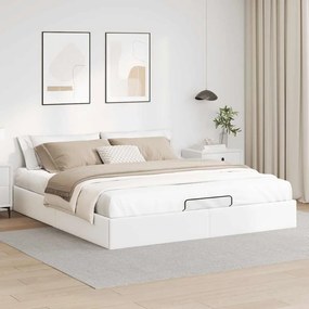 Osmanský rám postele bez matrace bílý 160x200 cm umělá kůže 3310810