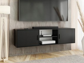 TV skříňka ROJO 3 černý otevřená TV skříňka s policí