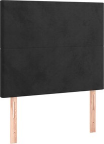 Box spring postel s matrací a LED černá 90x200 cm samet 3135983