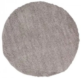 Kulatý shaggy koberec jednobarevný SOHO P113A Šedý Rozměr: průměr 140 cm