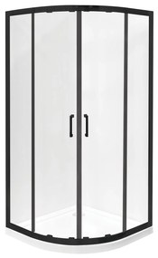 Besco Modern 190 čtvrtkruhový sprchový kout, black Rozměr koutu: 90x90cm
