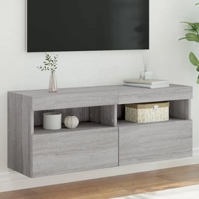 vidaXL Nástěnná TV skříňka s LED osvětlením 100 x 30 x 40 cm [837215] Barva: šedá sonoma