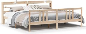 Rám postele s čelem 200 x 200 cm masivní borové dřevo 3306718