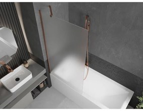 Mexen Next, vanová zástěna 1-křídlová 90 x 150 cm, fixní křídlo, 6 mm námraza sklo, růžové zlato profil, 895-090-000-00-30-60