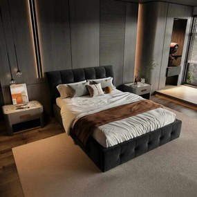 MOS Čalouněná postel LETTO Vogue 160x200 cm Barva látky Vogue: Černá (Vogue 18)