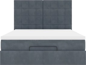Osmanský rám postele s matracemi tmavě šedá 140x190cm samet 3313470