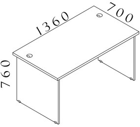 Stůl Visio LUX 136 x 70 cm, dub