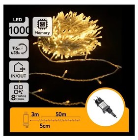 Aigostar - LED Venkovní vánoční řetěz 1000xLED/6W/230V 50m IP44 teplá bílá