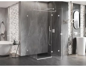 Mexen Lunar T, pravostranný výklopný sprchový kout 125 x 100 cm, 8mm čiré sklo, bílý profil, 834T-125-100-20-00-P