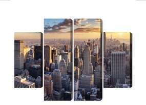 Vícedílný obraz 3D Panorama New York City Nedostatek Nedostatek Přírodní plátno 200x150