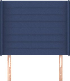 Čelo postele typu ušák modré 93x16x118/128 cm textil 3119708