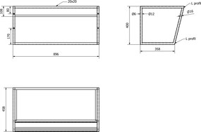Sapho SKA konzole s policí 900x400x460mm, bílá mat, SKA113