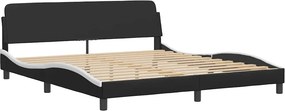 Rám postele Viana bez matrace černý a bílý 180 x 200 cm umělá kůže 3208115