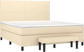 Box spring postel s matrací krémová 180x200 cm textil 3136458