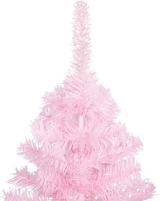 Umělý vánoční stromek s LED a sadou koulí růžový 150 cm PVC 3077584