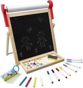 TEDDIES Tabule oboustranná magnetická / Dřevo / 33x33 cm / S rolí papí