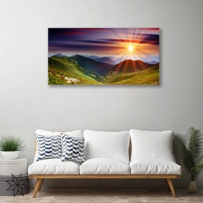 Obraz na plátně Hory Západ Slunce Krajina 125x50 cm