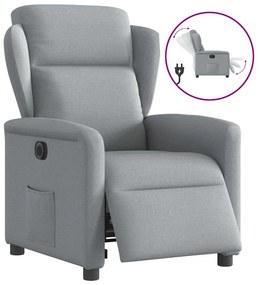 Elektrické polohovací křeslo světle šedé textil 3303114