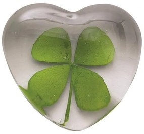 räder Skleněná dekorace Heart with Clover, zelená barva, sklo