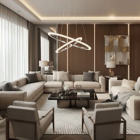 Toolight Toolight, LED závěsné osvětlení 60cm, 38W, 3500lm + dálkové ovládání, LHJ045-CP2, broušená ocel, OSW-50050