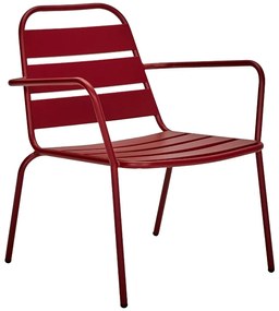 OnaDnes -20% House Doctor Červená kovová zahradní židle Helo s područkami