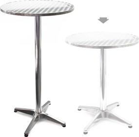 Sada 2 ks zahradních barových stolů CITY 60 cm stříbrná