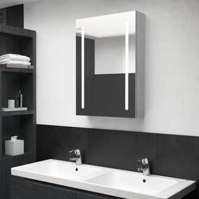 LED koupelnová skříňka se zrcadlem betonově šedá 50x13x70 cm,  326495