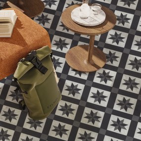 Gerflor, PVC podlaha - lino AladinTex Ultra 2226 Cordoba black/white, na míru, šíře 4m, černobílá, filc, chodba / předsíň