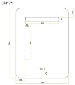 Mereo zrcadlo hranaté 60 x 80 cm LED osvětlení CN171S