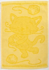 Dětský ručník BEBÉ kočička žlutý 30x50 cm