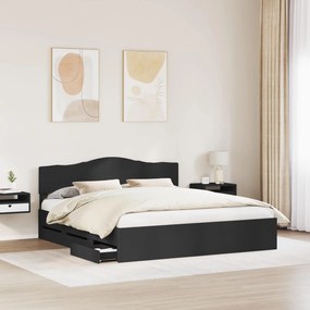 Rám postele se zásuvkou Černá 200 x 200 cm Inženýrské dřevo 3412971
