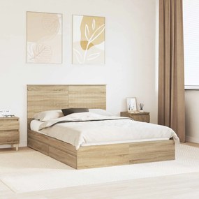 Postel s úložným prostorem se zásuvkou Sonoma dub 140 x 190 cm 3411210