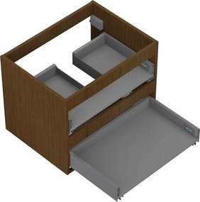 Mexen Box-A, závěsná skříňka 60 cm, 2 zásuvky, ořech, 91AX0-0600-470-2-86