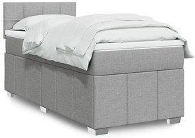 Box spring postel s matrací světle šedá 80 x 200 cm textil 3289195
