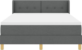 Postel s boxspringem s čelo Tmavě šedá 200 x 160 cm textil 3341301