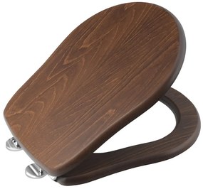 Kerasan RETRO WC sedátko, dřevo masiv, ořech/chrom