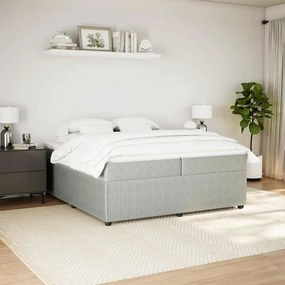 Box spring postel s matrací světle šedá 200x200 cm samet 3285662