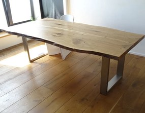 KULHÁNEK Designový jídelní stůl ze 2 ks fošen Velikost desky: 180x80 cm