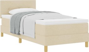 Postel s boxspringem s polštářem Krémová 90 x 190 cm textil 3338886