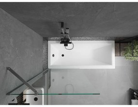 Mexen Next, 1-křídlová vanová zástěna 80 x 150 cm, 6mm čiré sklo, broušená grafitová, 895-080-000-00-00-66