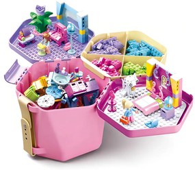 Sluban Bucket Bricks M38-B0830 Kbelík s kostkami růžový