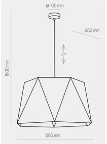Lustr na lanku IVO 1xE27/25W/230V černá/zlatá