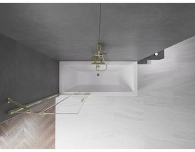 Mexen Velar, 2-křídlová posuvná vanová zástěna 70 x 150 cm, 8mm čiré sklo, zlatý lesklý profil, 896-070-000-01-50