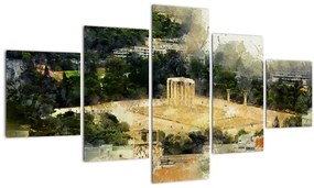 Obraz - Chrám Dia, Athény, Řecko (125x70 cm)