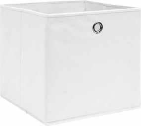 Úložné boxy 4 ks netkaná textilie 28 x 28 x 28 cm bílé 325207