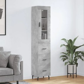 Skříň highboard betonově šedá 34,5x34x180 cm kompozitní dřevo 3199253