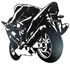Dřevěná dekorace Sportovní motorka černá