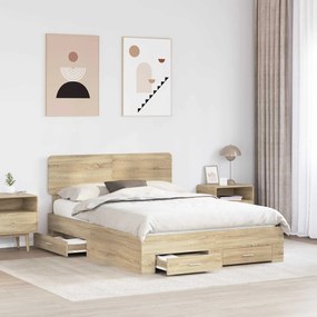 Rám postele s čelo Sonoma dub 140 x 190 cm Kompozitní dřevo 3412375