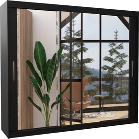 ADRK Furniture Skříň s posuvnými dveřmi a zrcadlem CHESTER 250 ADRK-SW-CHE-B-250